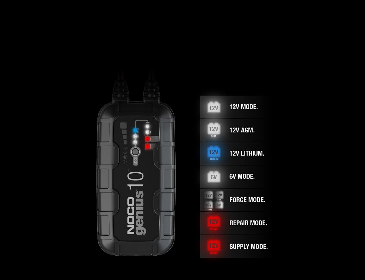 NOCO - 10-Amp Smart Battery Charger - GENIUS10