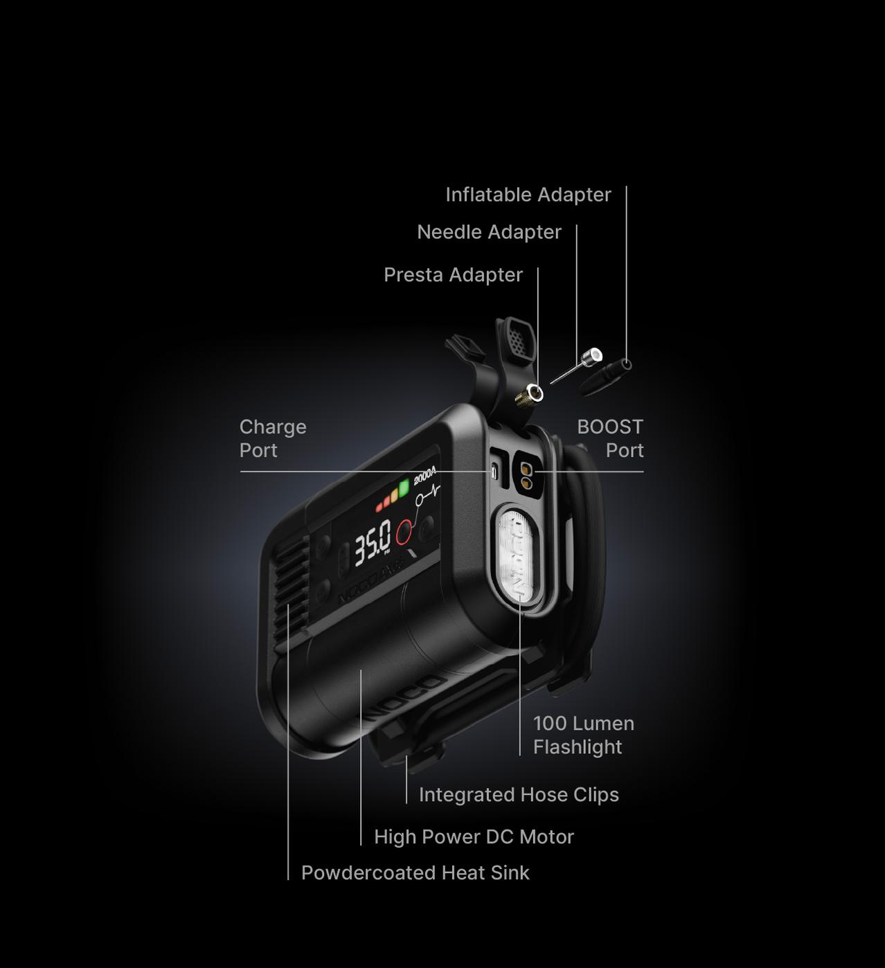NOCO - 2000A Boost Air Jump Starter and 100PSI Air Compressor - AX65